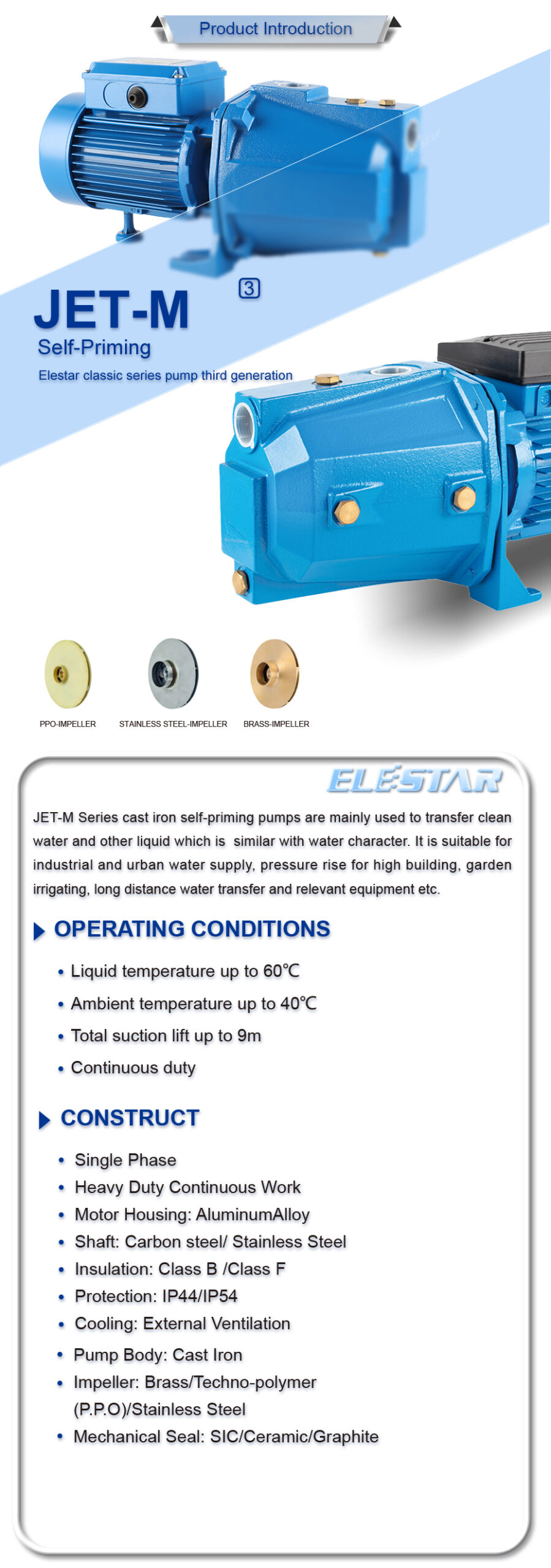 Jet-M Electric Self-Priming Water Pump - Elestar Pumps - Your Trusted ...