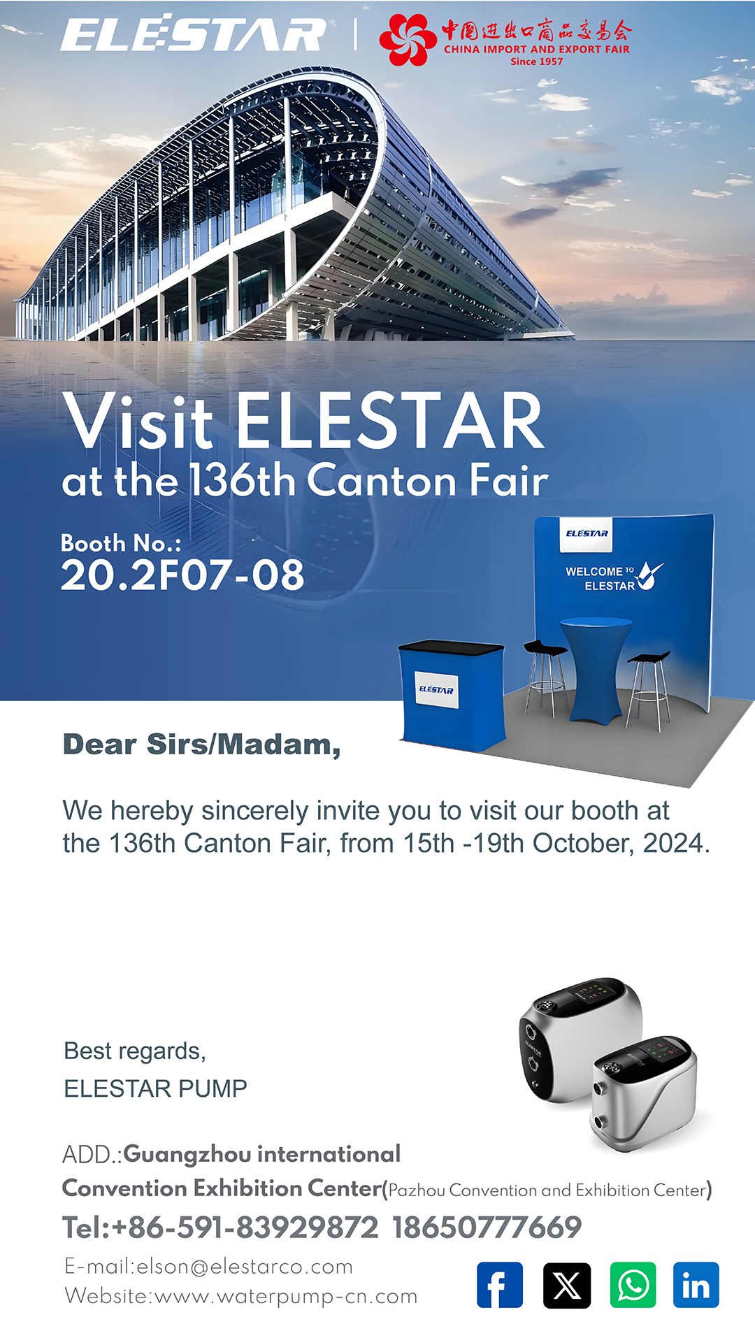Canton Fair - Elestar Pumps - Your Trusted Partner in Water Solutions!